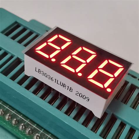 Ultra Red Triple Digit 9 2mm 7 Segment LED Display Common Cathode For Instrument Panel LED
