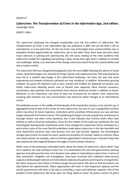 Pdf Cybercrime The Transformation Of Crime In The Information Age