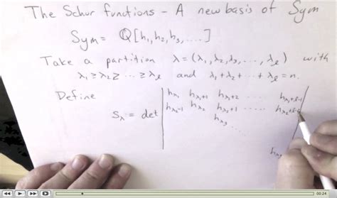 Symmetric Function Video Podcasts