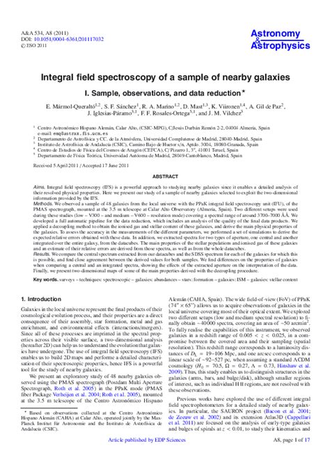 Pdf Integral Field Spectroscopy Of A Sample Of Nearby Galaxies
