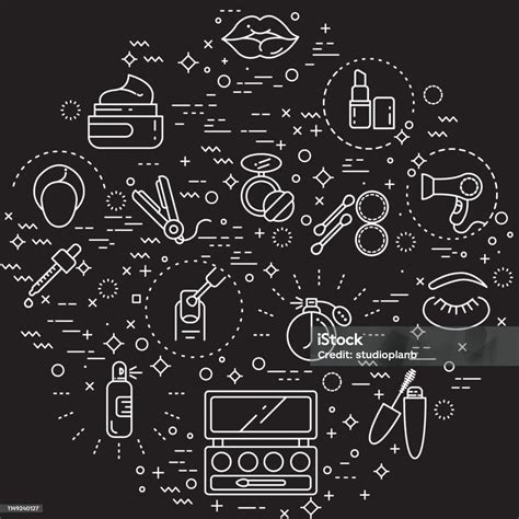 아름다움과 화장품 관련 벡터 라인 일러스트의 간단한 세트입니다 메이크업 화장품에 대한 스톡 벡터 아트 및 기타 이미지 메이크업 화장품 칠판 그리기 Istock