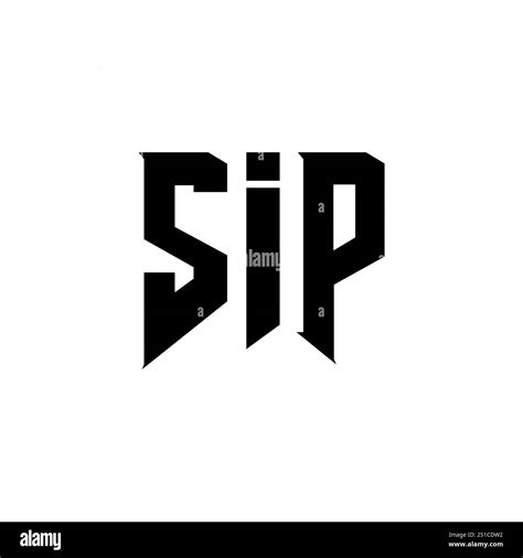 SIP Letter Logo Design For Technology Company SIP Logo Design Black And White Color Combination