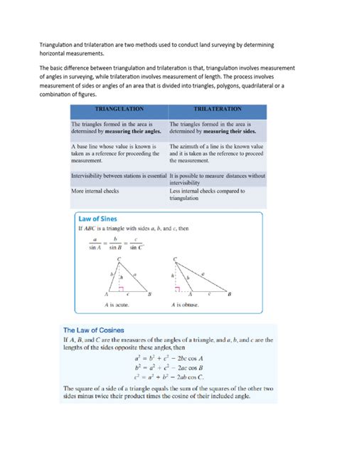 Complete Notes Of Triangulation And Trilateration Pdf Surveying Triangle