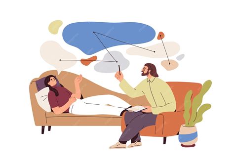 Premium Vector Patient At Psychoanalysis And Cbt Therapy With Psychotherapist Psychotherapy
