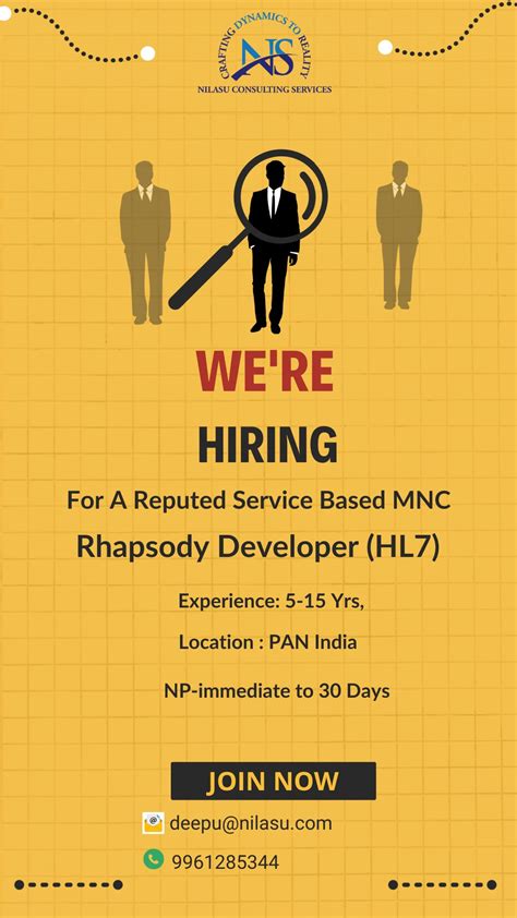 Hiring Rhapsody Hl7 Developer Healthcareintegration Xdr Jdbc