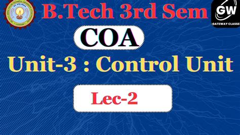 Lec 2 I Unit 3 I Instruction And Cycle I Control Unit I By Pragya Maam