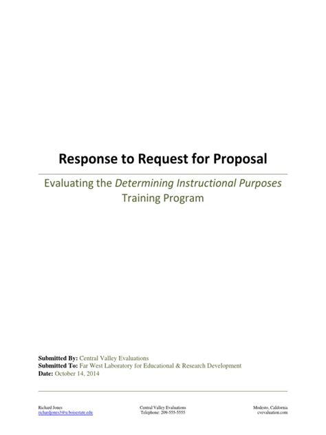 Response To Request For Proposal Request For Proposal Evaluation Free 30 Day Trial Scribd