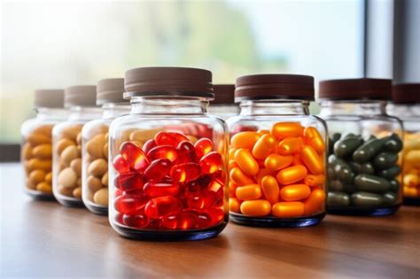 Premium Ai Image Closeup Of Biohacking Supplements On A White Table Background With Empty