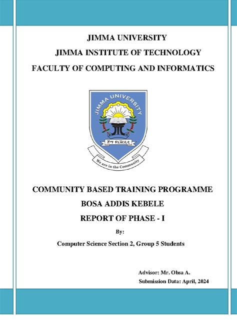 Cs Cbtp Group 5 Final Revised Jimma University Jimma Institute Of