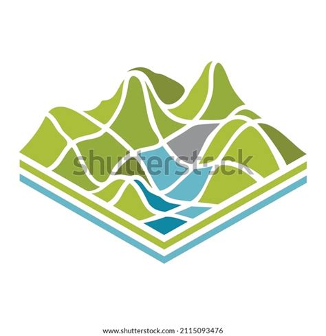 Vector Topography Terrain Icon Logo Stock Vector Royalty Free