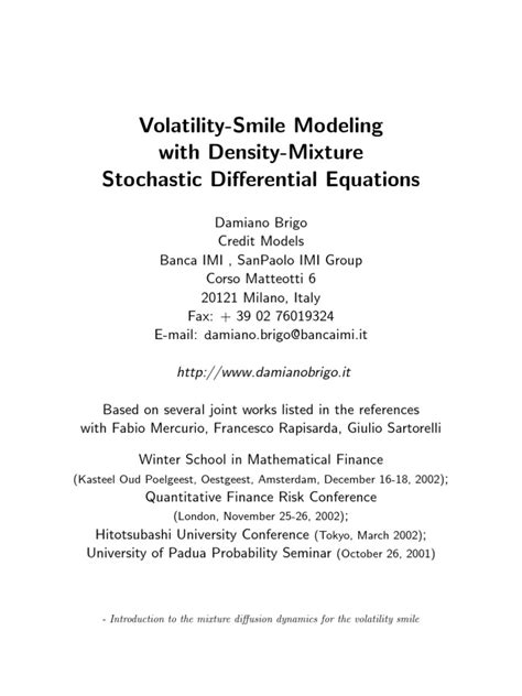 Volatility Smile Modeling With Density Mixture Stochastic Differential