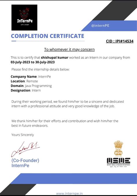 Shishupal Kumar On Linkedin Intern Internship Internpe Java Programming Javaprogramming