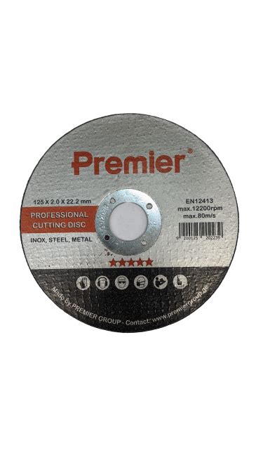 ლითონის საჭრელი დისკო Premier 125 X 20 X 22 მმ
