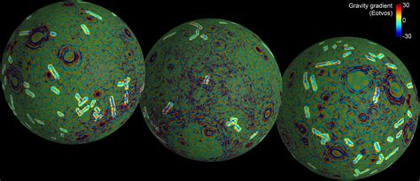 lunar gravity gradient map linear anomalies… the planetary society