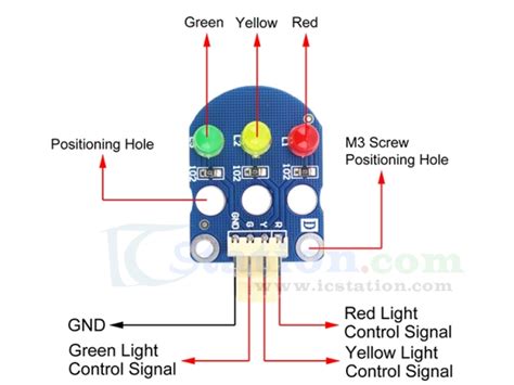 Red Green Yellow Led Simulate Traffic Light Module For Mcu Control