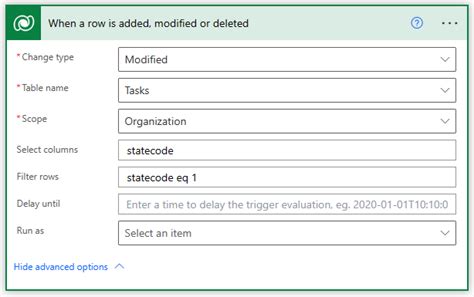 take action based on value in a dataverse column using power automate