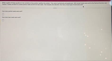 Solved Write A System Of Linear Equations In Two Variables