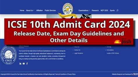 icse class 10 admit card 2024 date exam day guidelines and other details