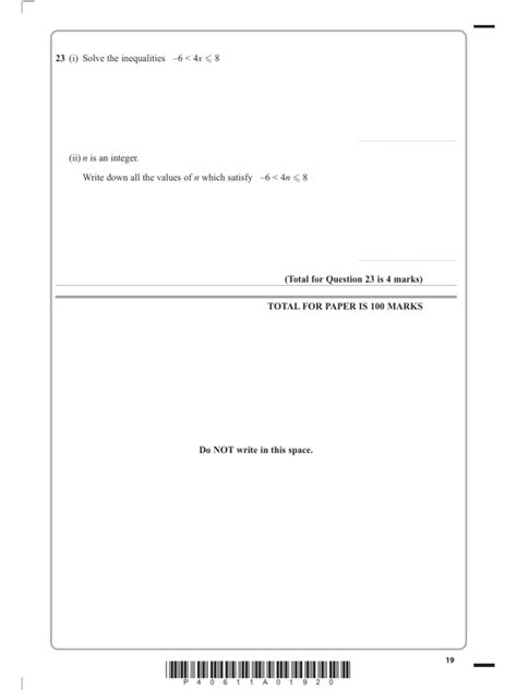 Edexcel Inequalities Pdf