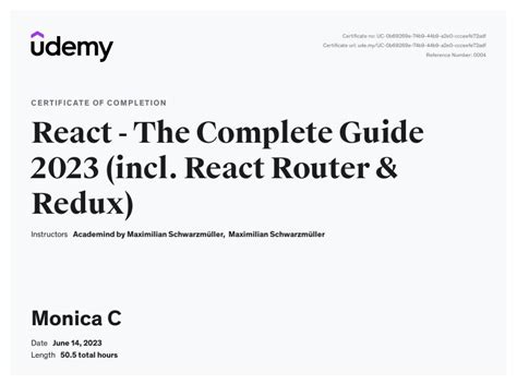 Monica C On Linkedin React Redux Continuouslearning Udemycourse