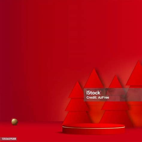 메리 크리스마스와 붉은 연단과 종이 소나무와 새해 복 많은 새해 배경 벡터 0명에 대한 스톡 벡터 아트 및 기타 이미지 0명 12월 3차원 형태 Istock