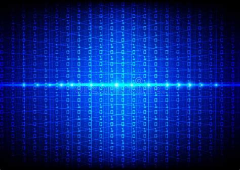 Abstract Binary Code With Grid Technology Background Stock Vector