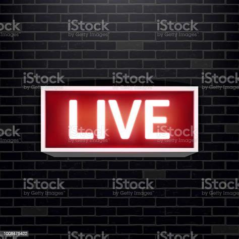 어 라이브 빛나는 기호 배경에 고립의 크리에이 티브 벡터 일러스트 아트 디자인 Tv 라디오 방송국 방송 기호 경고 보드 메시지에