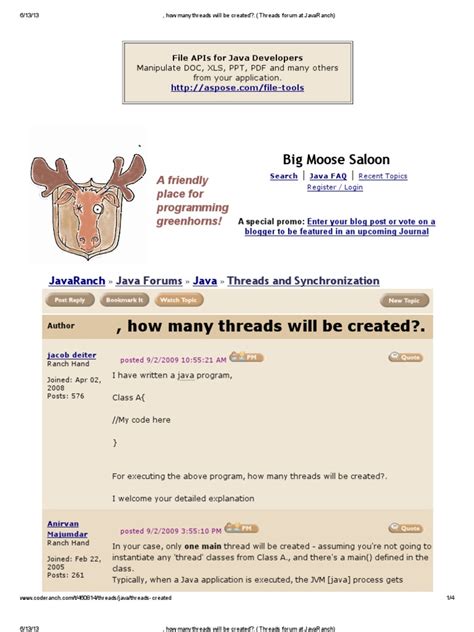 How Many Threads Will Be Created Download Free Pdf Thread