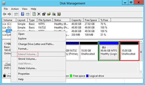 زيادة حجم مع diskpart الأمر Windows Server 2012