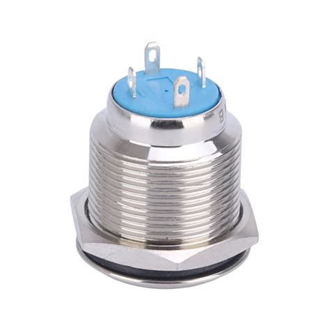 2a 19mm Latching Self Locking On Off Waterproof Push Button Switch For Power Lead With 4 Pins