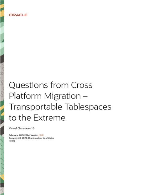 Questions From Cross Platform Migration Pdf Backup Databases
