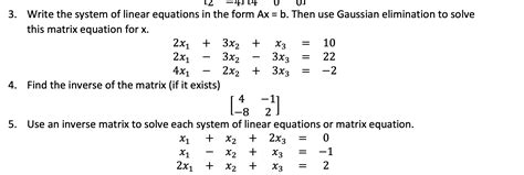 solved 3 write the system of linear equations in the form