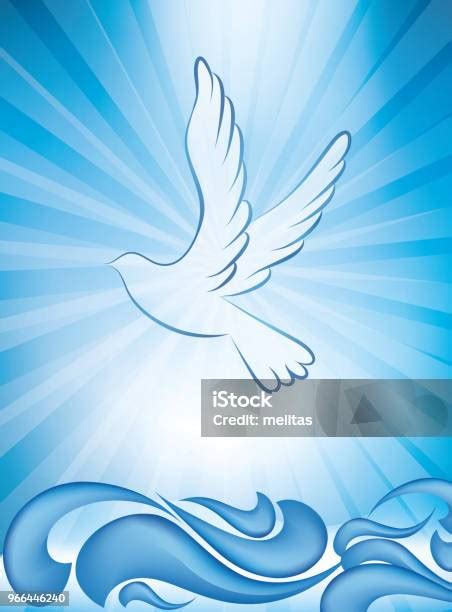 기독교 세례 초대비둘기와 물 파란 배경에 파도 세례 인사말 카드 물에 대한 스톡 벡터 아트 및 기타 이미지 물 세례식 고요한 장면 Istock