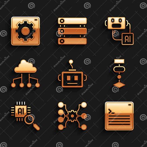 Set Artificial Intelligence Robot Neural Network Web Developer