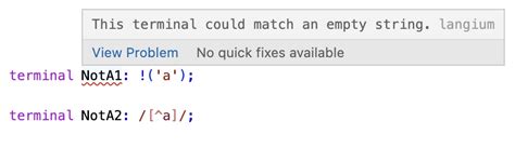 ebnf negated tokens derive incorrrect regular expressions · issue 681 · eclipse langium langium