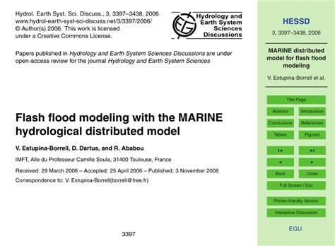 Pdf Flash Flood Modeling With The Marine Hydrological Distributed Model
