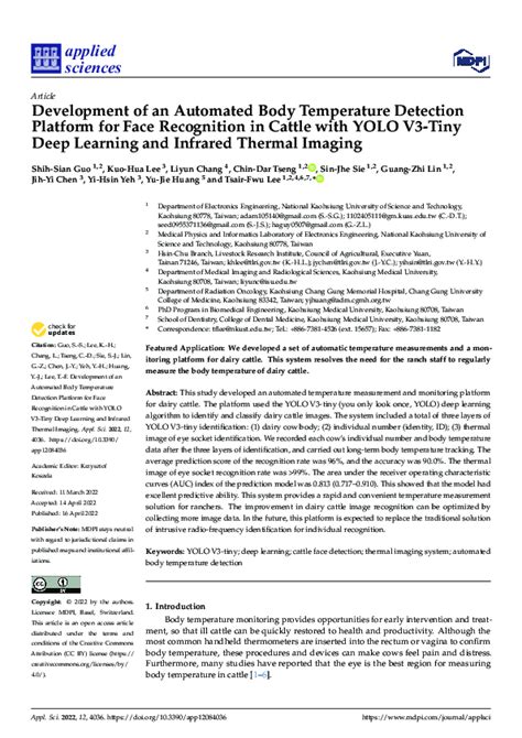 Pdf Development Of An Automated Body Temperature Detection Platform For Face Recognition In