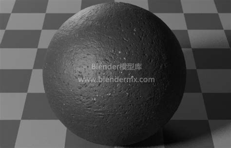 Blender 深蓝色旧橡胶材质球纹理贴图下载 Blender模型库