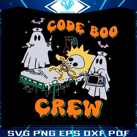 Code Boo Crew Funny Ghost Nurse Skeleton Svg Download