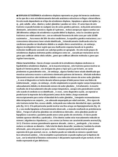 Displasia Ectodermal Descargar Gratis Pdf Mutación Gene
