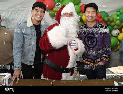 L R Alex Wassabi Santa Clause And Simu Liu At The Face Presents Naac Hifi Holiday Festival
