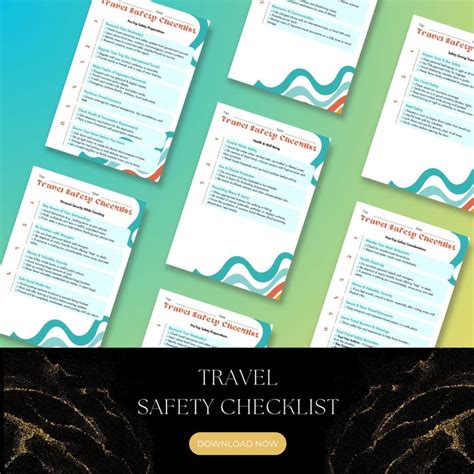 Travel Safety Checklist Printable Security Guide Digital Download Etsy