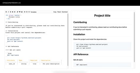 Simplymarkdown Easy Create Markdown With Template And Live Preview