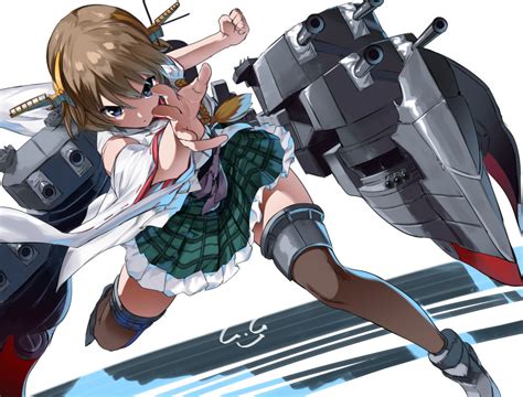 Safebooru 1girl Adapted Turret Ahoge Bare Shoulders Blue Eyes Blush