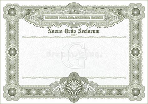 Empty Blank For Creating Certificates Diplomas Or Other Securities And