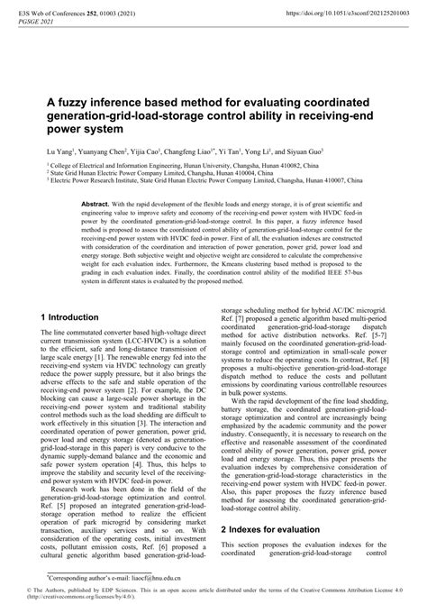 Pdf A Fuzzy Inference Based Method For Evaluating Coordinated Generation Grid Load Storage
