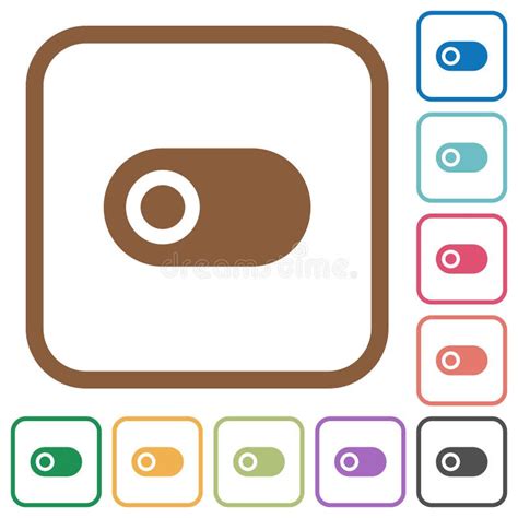 Horizontal Toggle Switches Outline Vivid Colored Flat Icons Stock