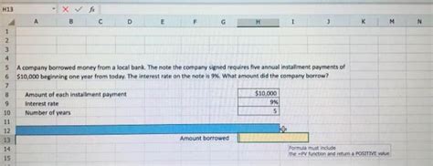 Solved Formula Must Include The PV Function And Return A Chegg