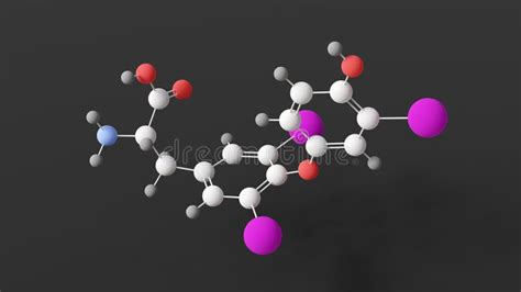 Triiodothyronine Molecule Molecular Structure Thyroid Hormone T3 Ball And Stick 3d Model