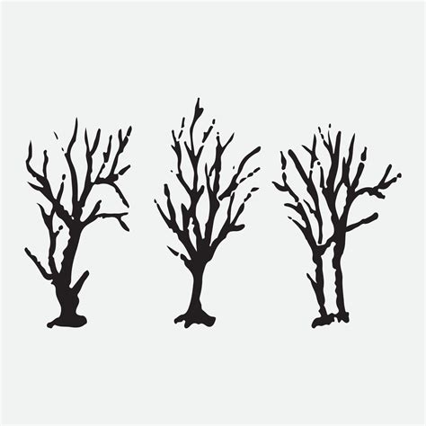 Naked Trees Silhouette Vector Art At Vecteezy